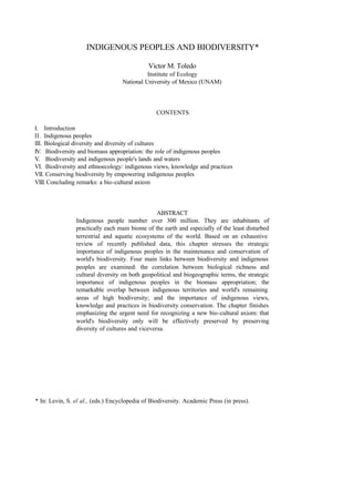 Indigenous peoples and biodiversity | PDF