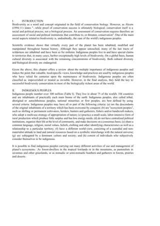 Indigenous peoples and biodiversity | PDF