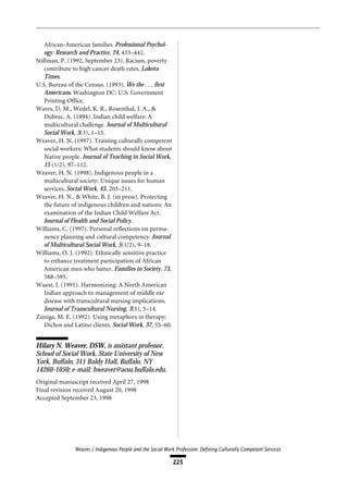 Indigenous peoples and the social work profession defining culturally competent services | PDF