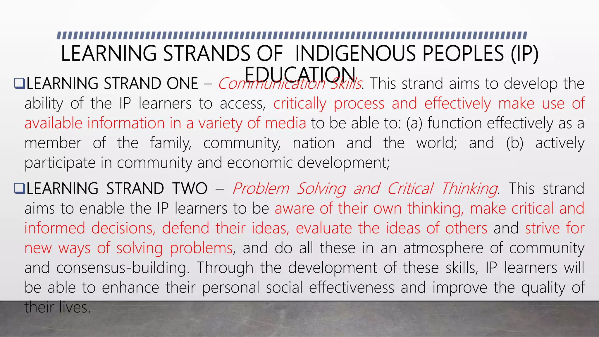 Indigenous Peoples Education Curriculum Framework | PPTX