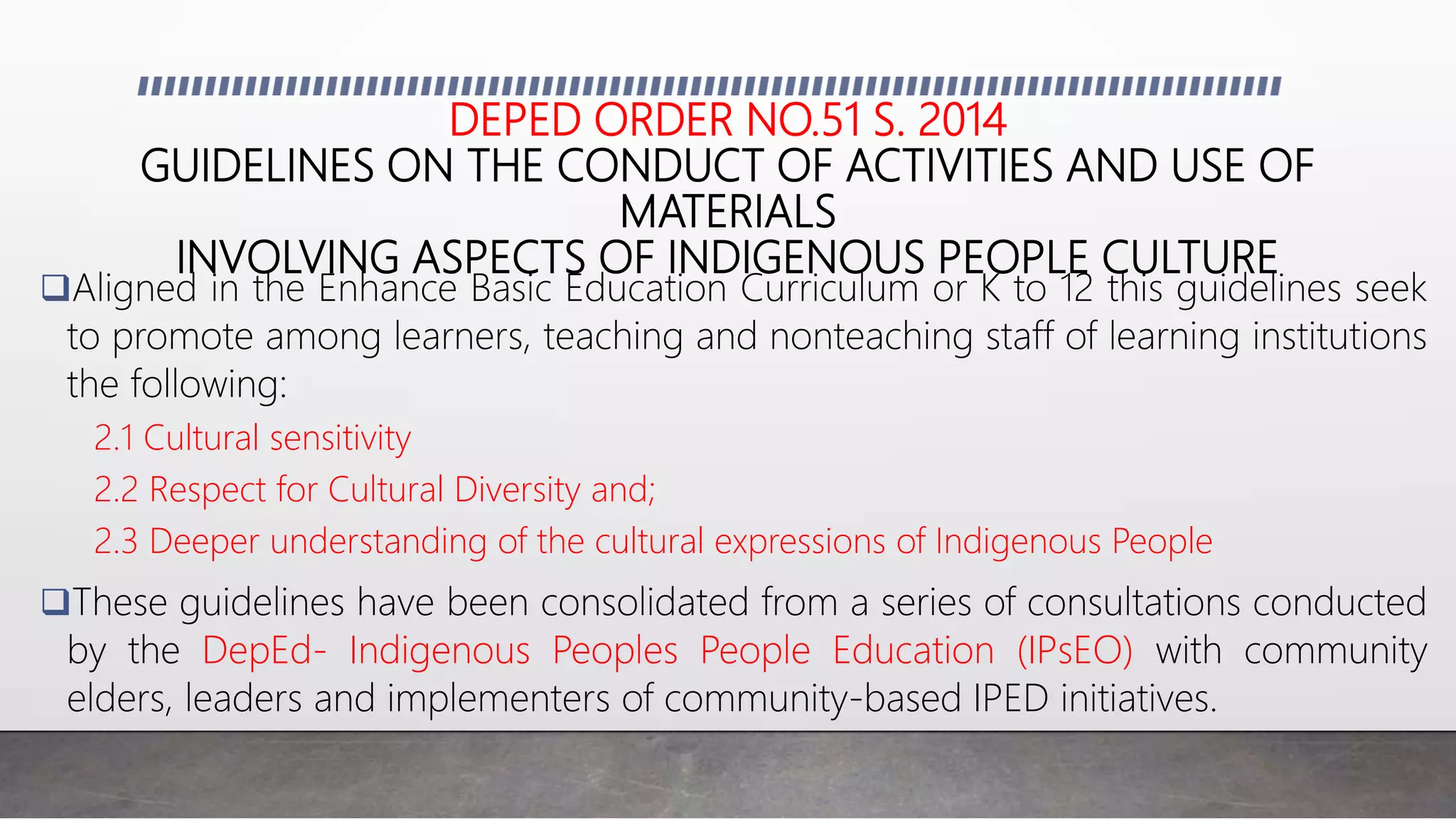 Indigenous Peoples Education Curriculum Framework | PPTX