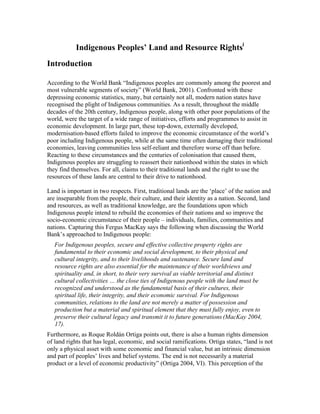 Indigenous peoples land and resource rights | PDF | Land and Farms ...