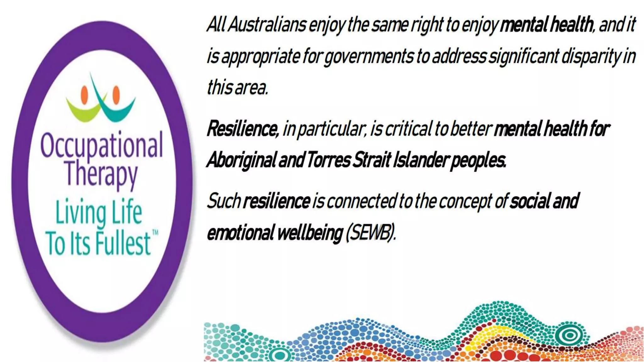 Indigenous People of Australia Social and Emotional Wellbeing, Mental ...