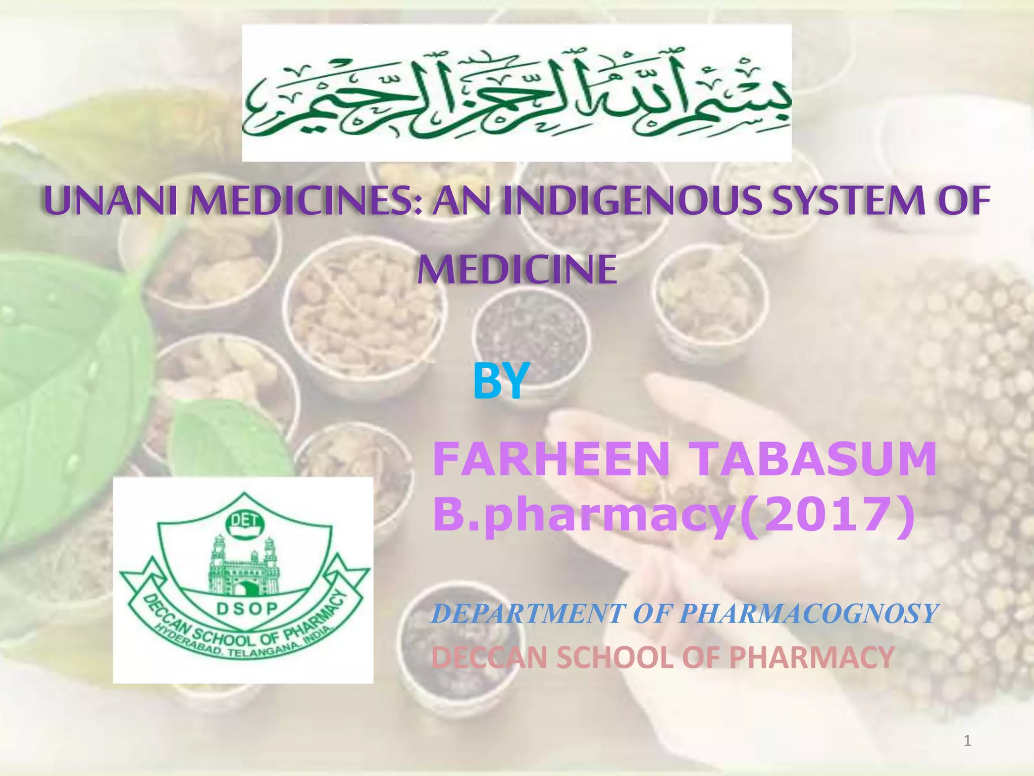 UNANI MEDICINES | PPTX