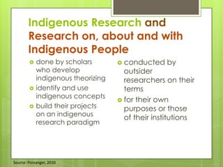 Indigenous research | PPTX
