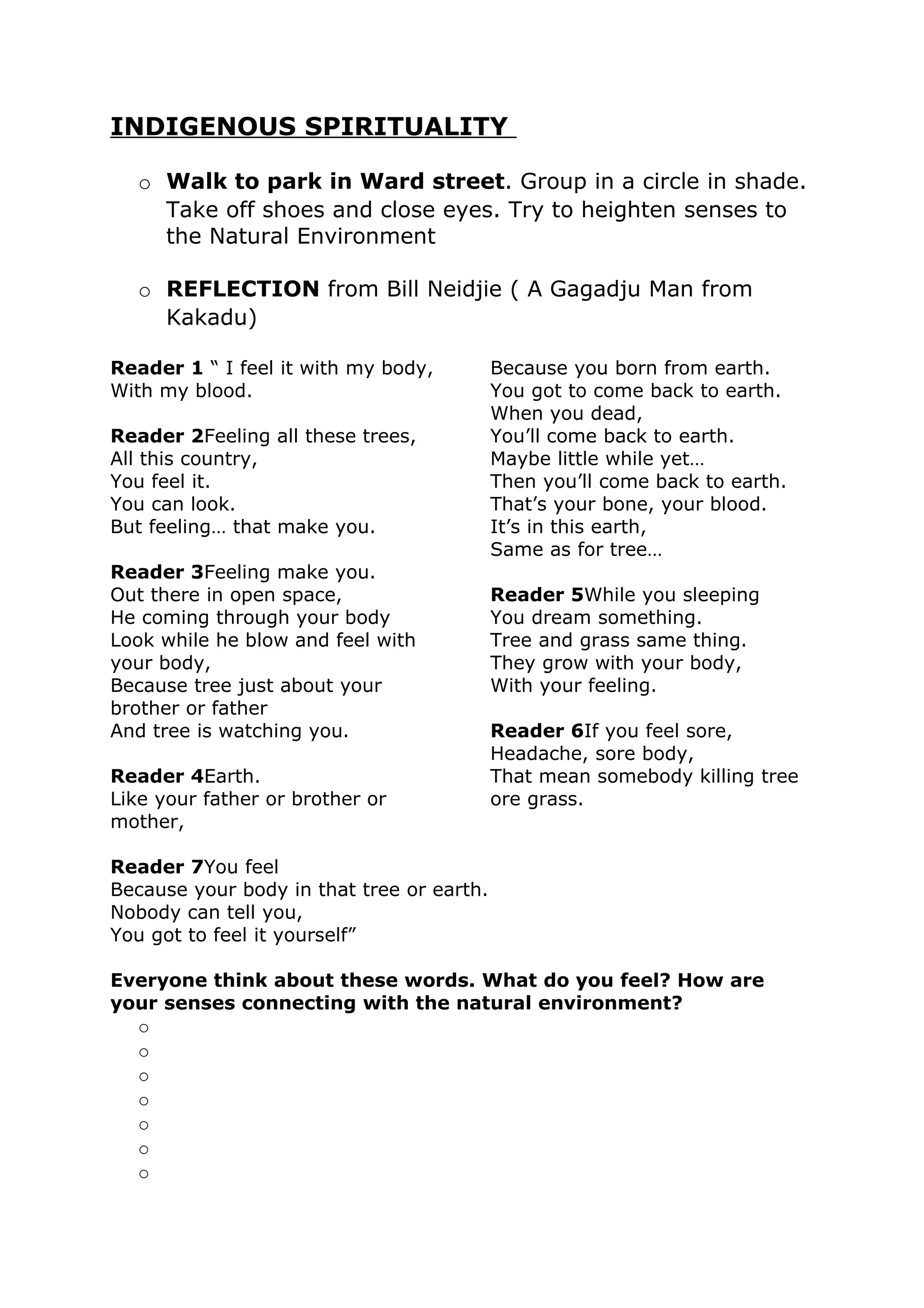 Indigenous Spirituality Intro | DOC