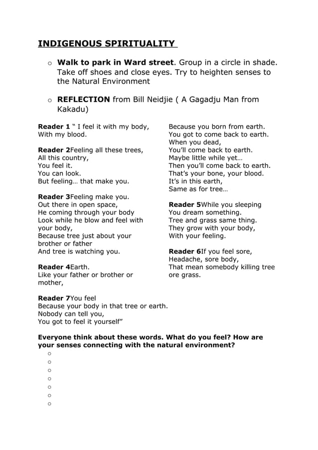 Indigenous Spirituality Intro | PDF