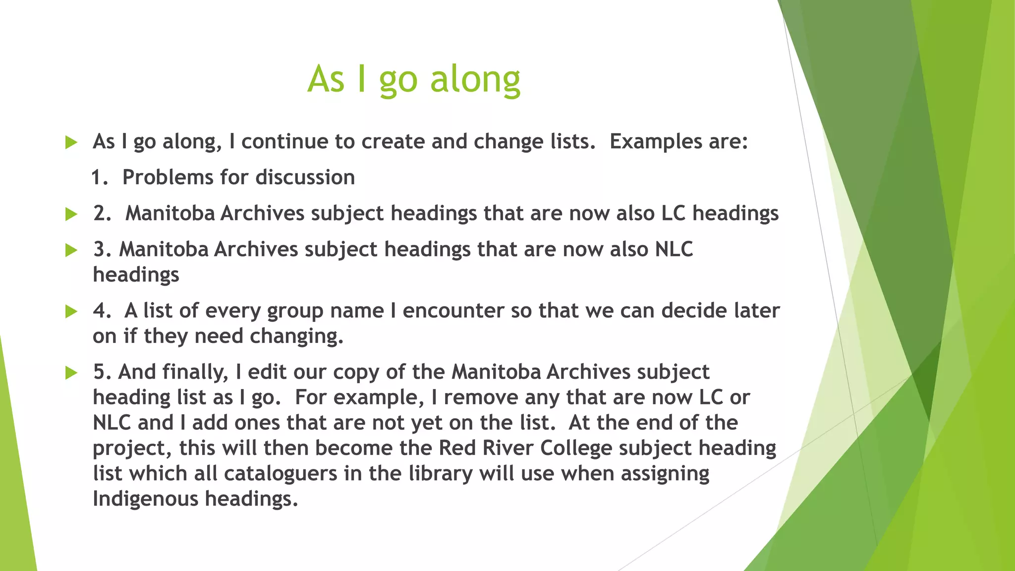 Indigenous subject headings modification project May 4,2020 | PPTX