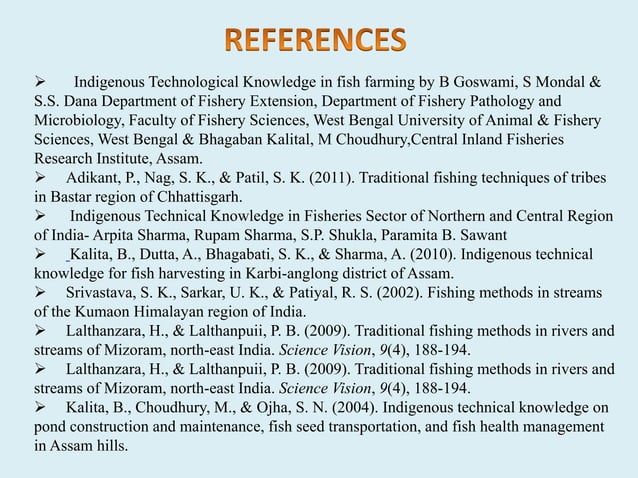 Indigenous technical knowledge in fisheries | PDF | Agriculture ...
