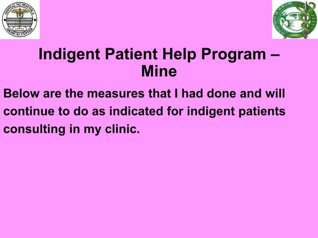 Indigent Patient Help Program - Mine, Ours, Yours | PPTX | Health ...