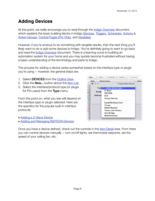 Indigo 6 quick start guide | PDF