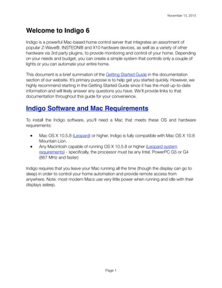 Indigo 6 quick start guide | PDF