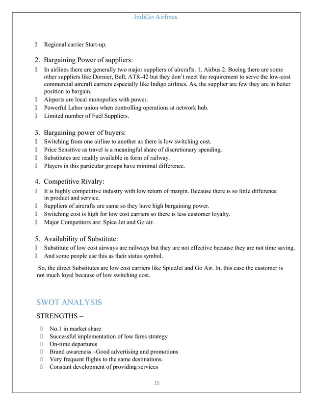 Indigo airlines report | DOC