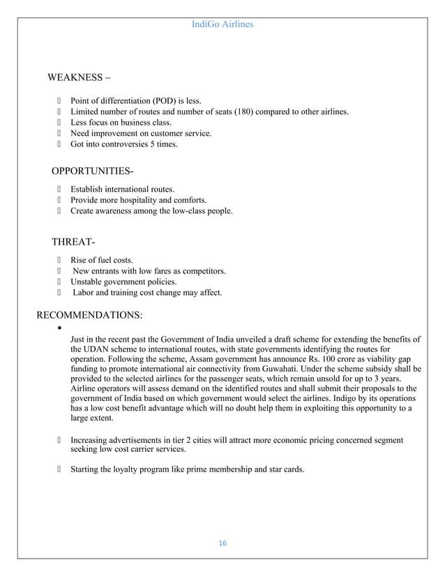 Indigo airlines report | DOC