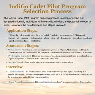 IndiGo Cadet Pilot Program: Your Pathway to the Skies | PDF