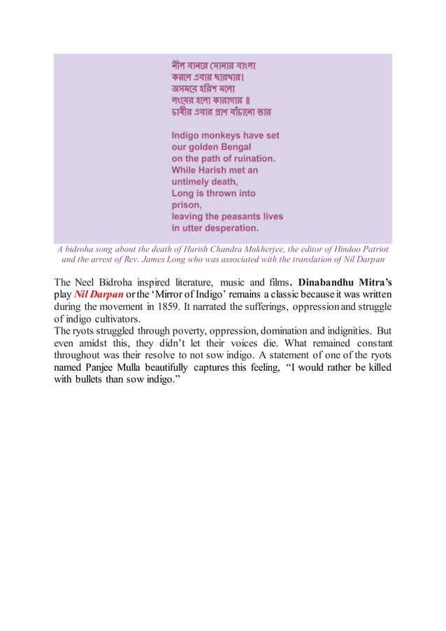 Indigo Revolt in Bengal | DOCX