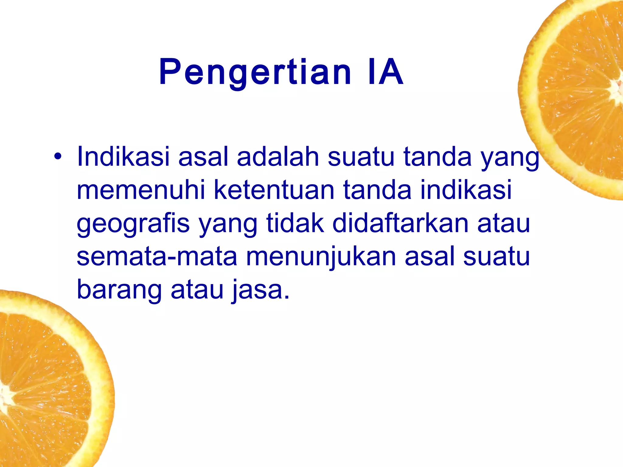 Indikasi geografis | PPT
