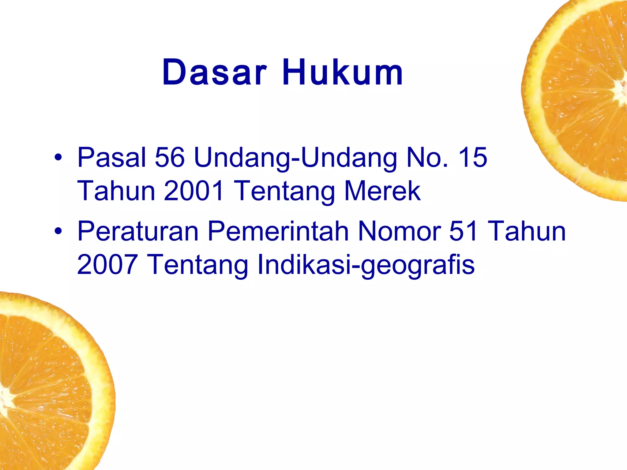Indikasi geografis | PPT