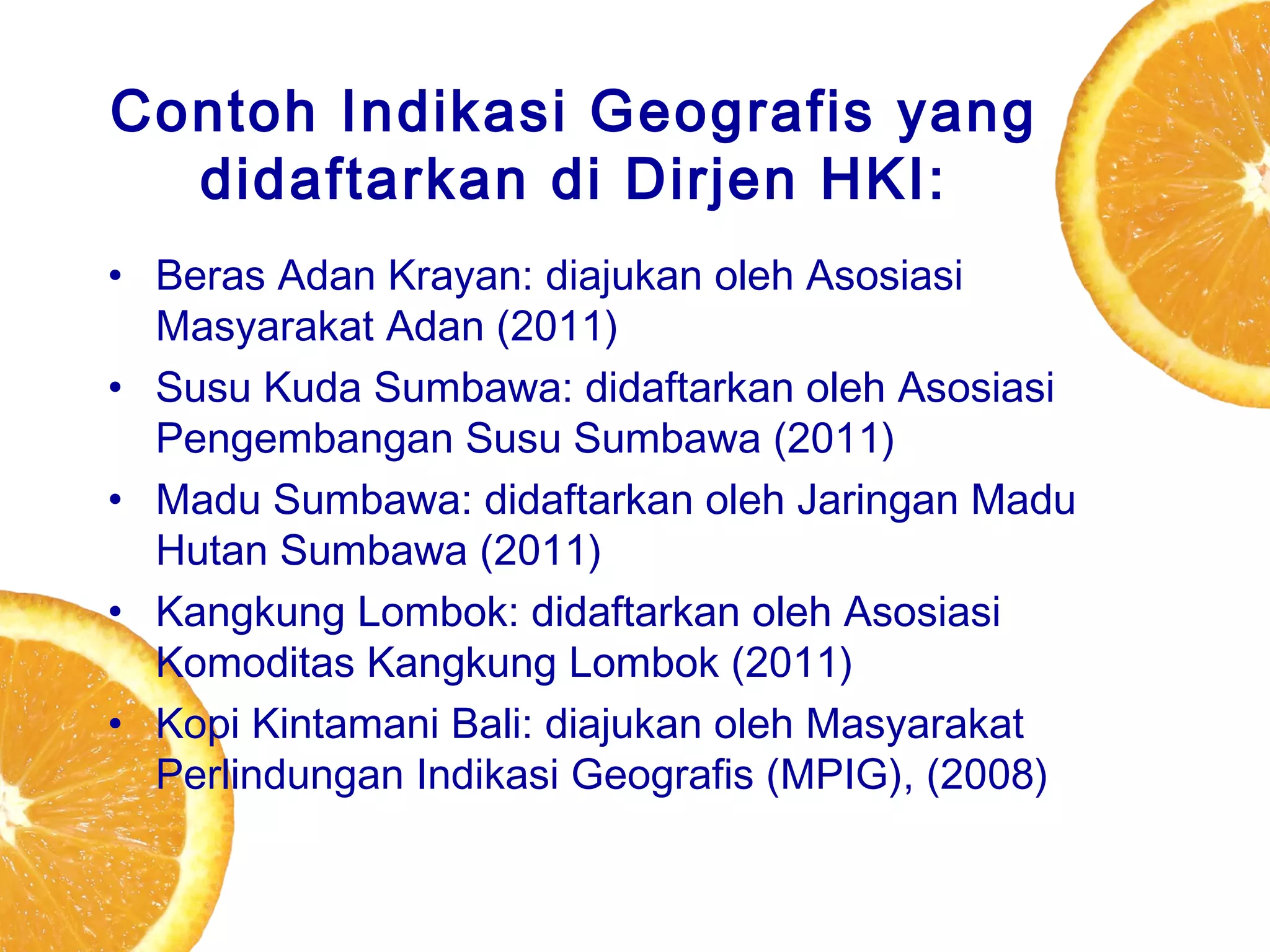 Indikasi geografis | PPT