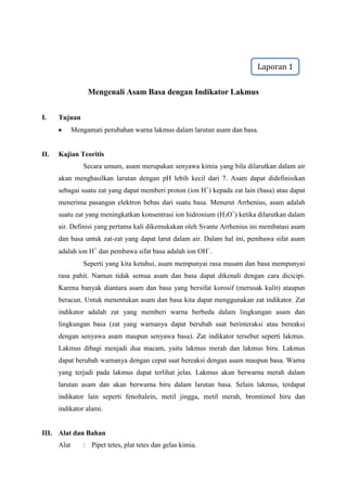 Indikator lakmus dan titrasi asam basa | DOCX