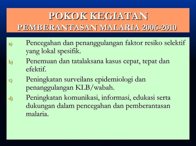 Indikator program malaria | PPT