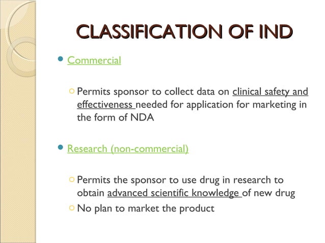 Ind (investigational new drug application) and nda | PPT