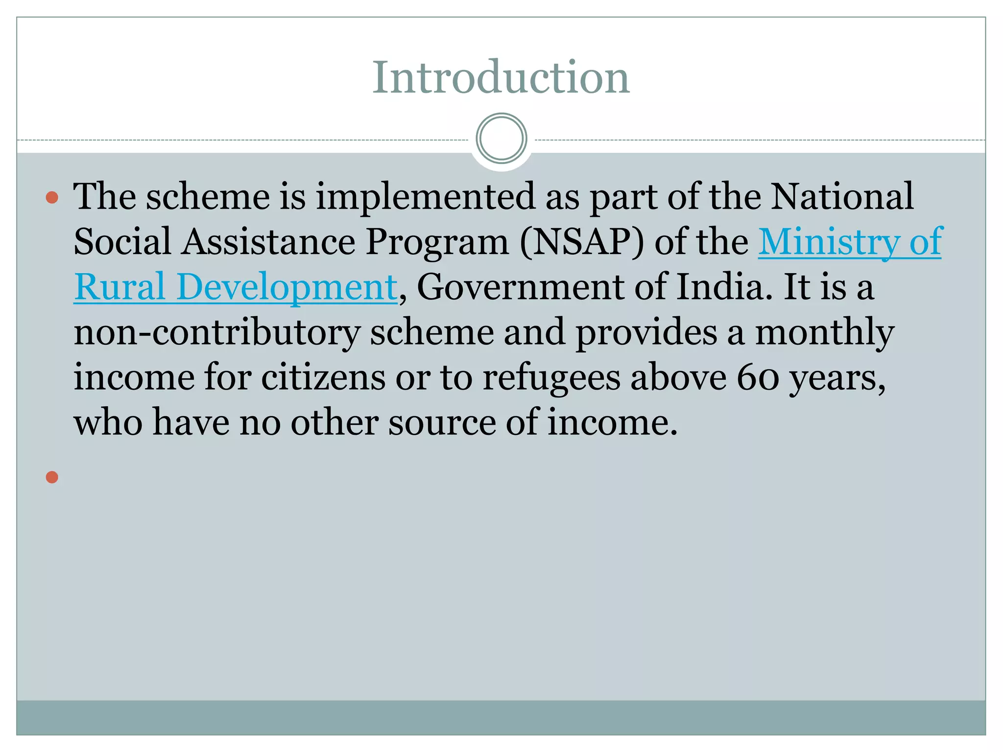 Indira gandhi national old age pension scheme | PPTX