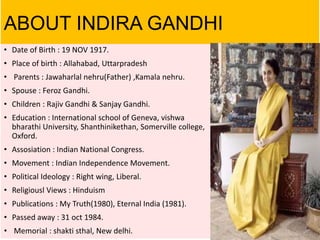 Indira gandhi ppt mohammed shaheed ts | PPTX
