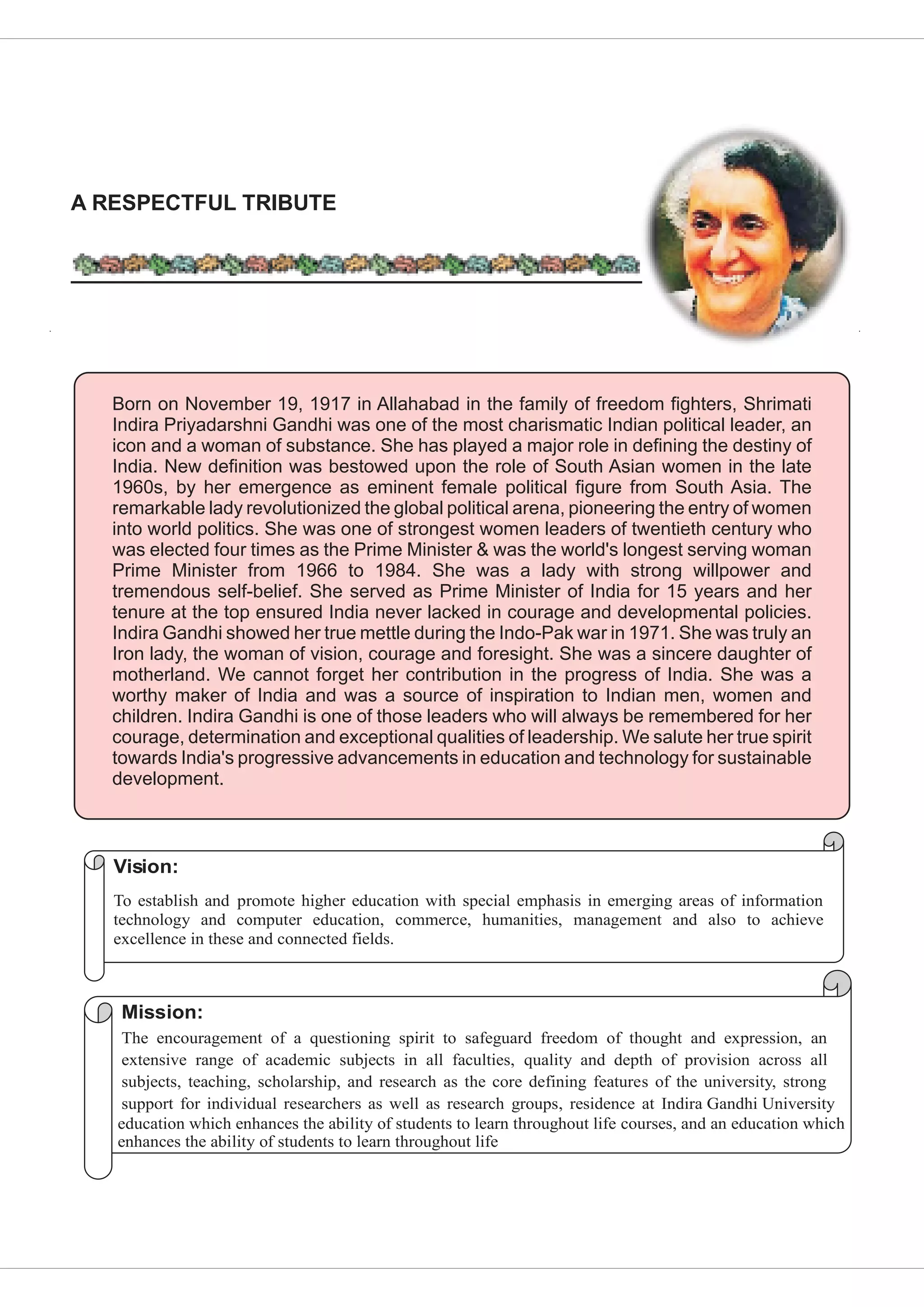 Indira Gandhi University , Meerpur Rewari Prospectus 2015-16 | PDF