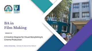 BA in Filmmaking Course Guide | BA in Cinema & Career Scope | PPTX