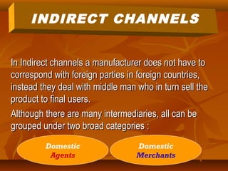 Indirect Channels Of Distribution