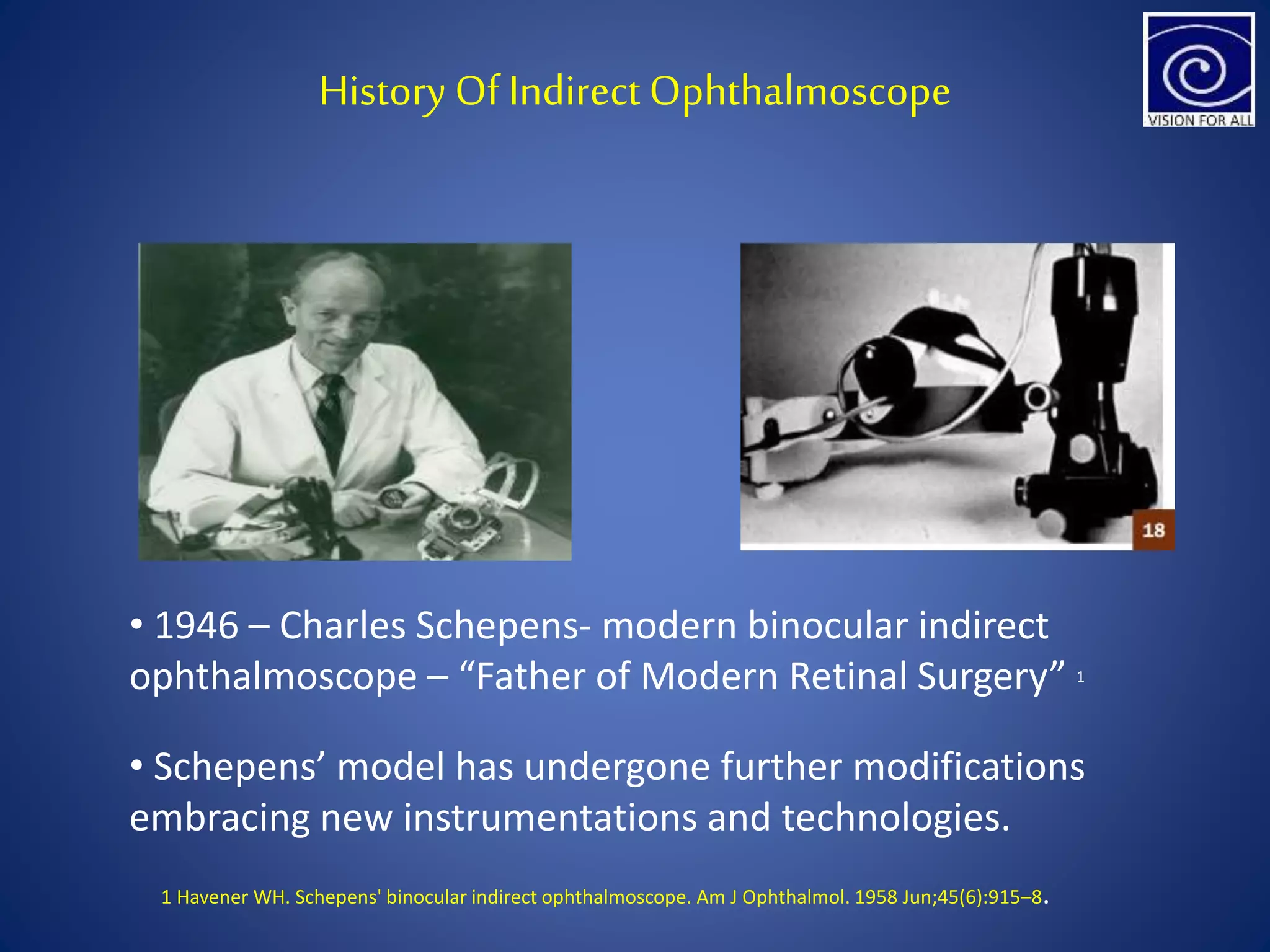 Indirect ophthalmoscopy and fundus drawing | PPTX
