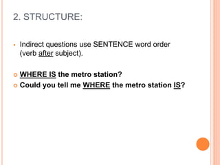 Indirect questions | PPTX