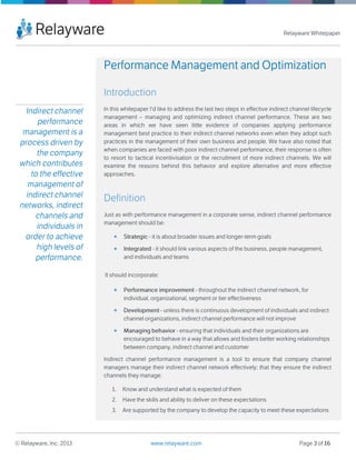 Channel Performance Management Optimization | PDF
