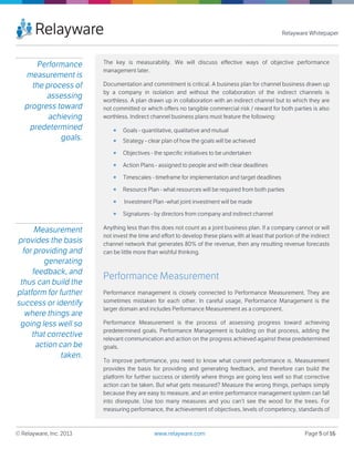 Channel Performance Management Optimization