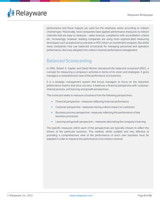 Channel Performance Management Optimization