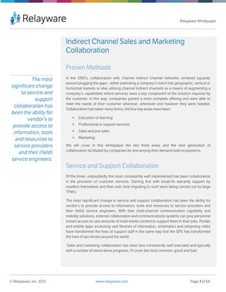 Indirect Channel Sales and Marketing Collaboration | PDF