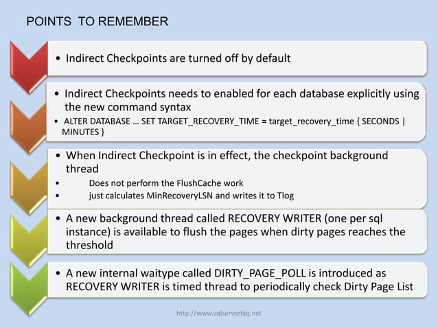 SQL 2012: Indirect checkpointing | PPT