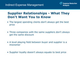 Indirect expense management improvement overview 7 12 no movement | PPTX