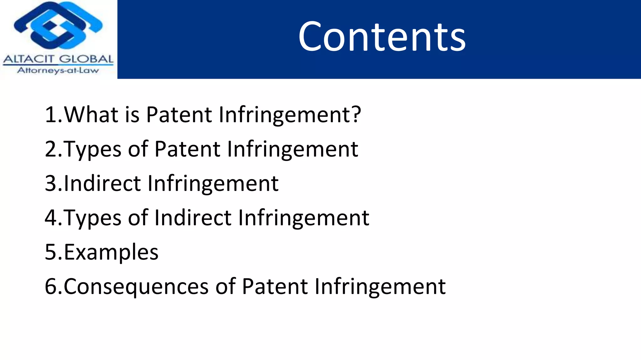 Indirect infringement of patents | PPTX
