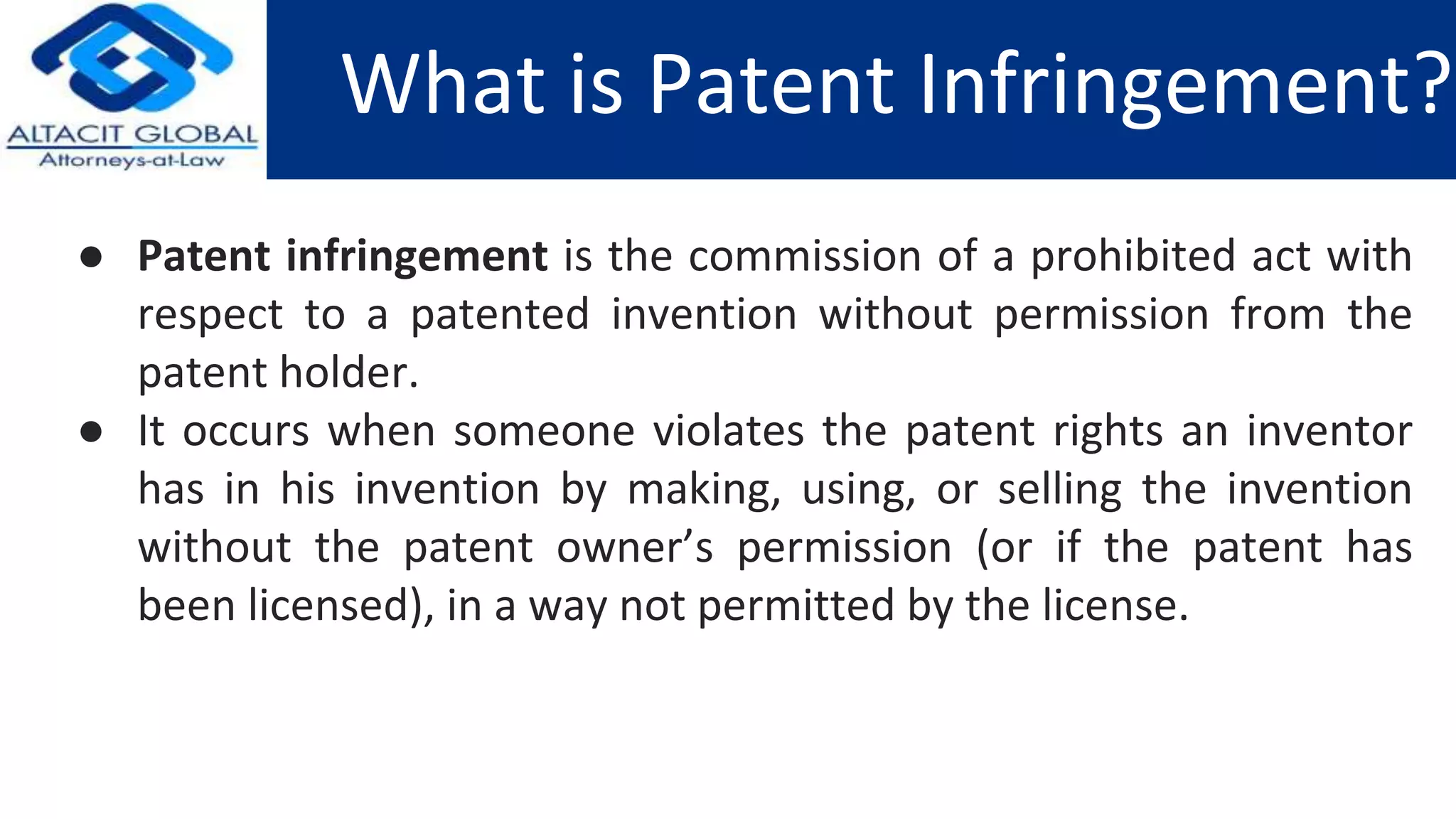 Indirect infringement of patents | PPTX