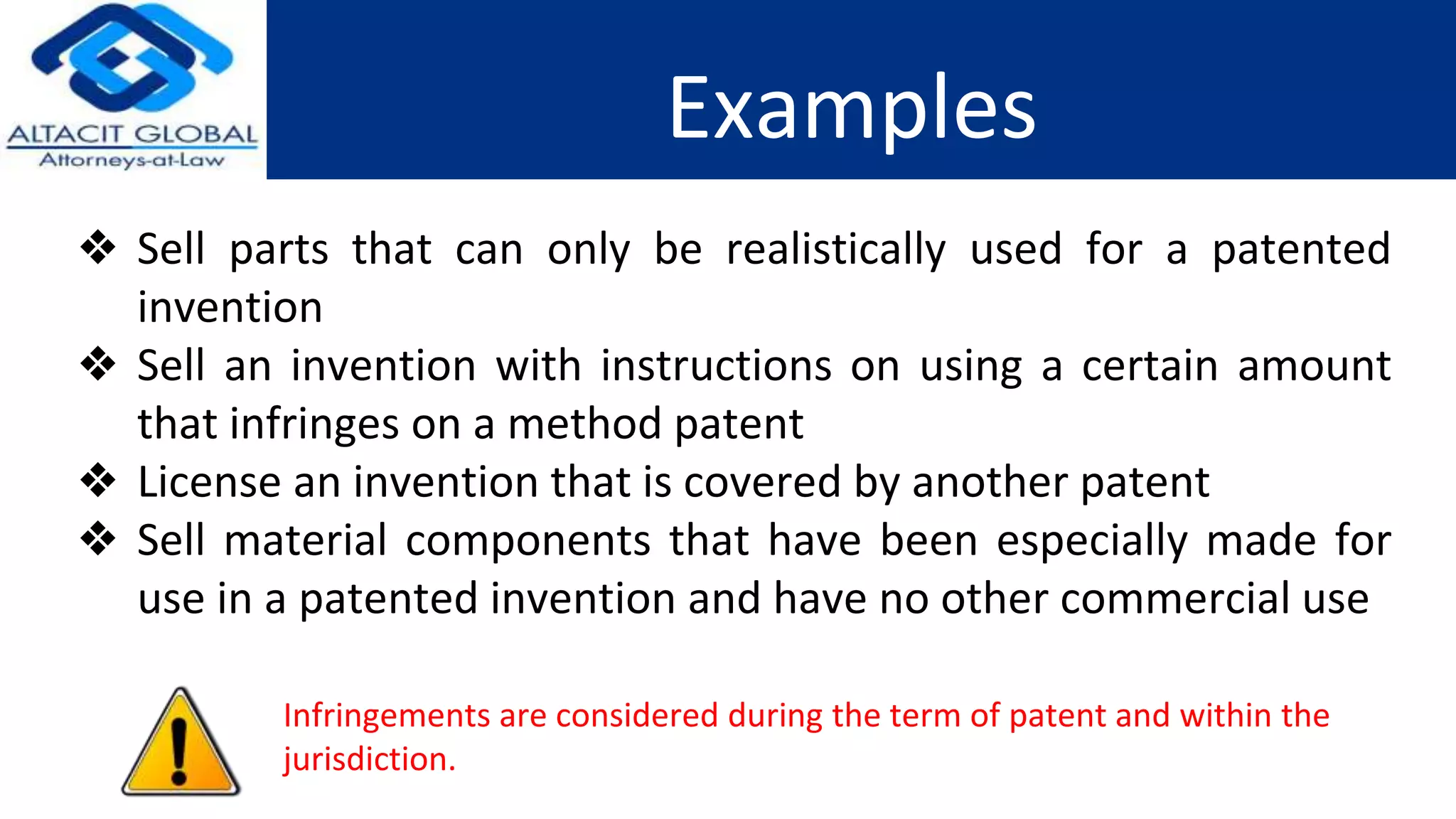 Indirect infringement of patents | PPTX
