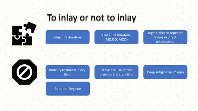 indirect inlay restoration.pptx | Dental Health | Diseases and Conditions