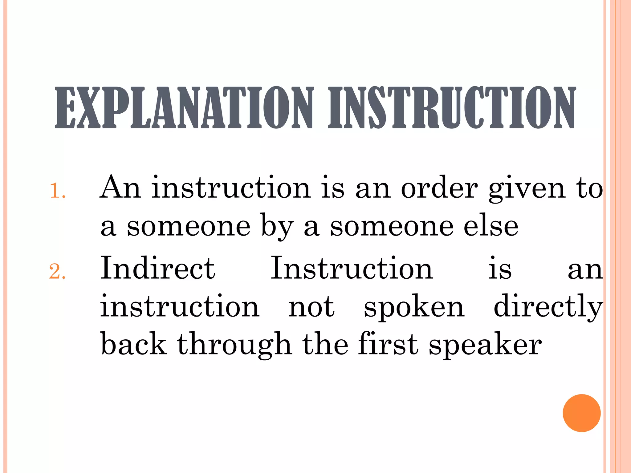 Indirect Instruction Com Mand Request And Invitation Ppt