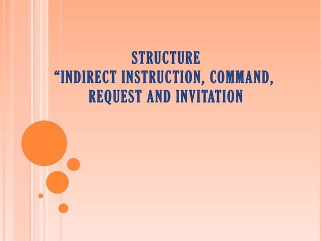 Indirect Instruction Com Mand Request And Invitation Ppt