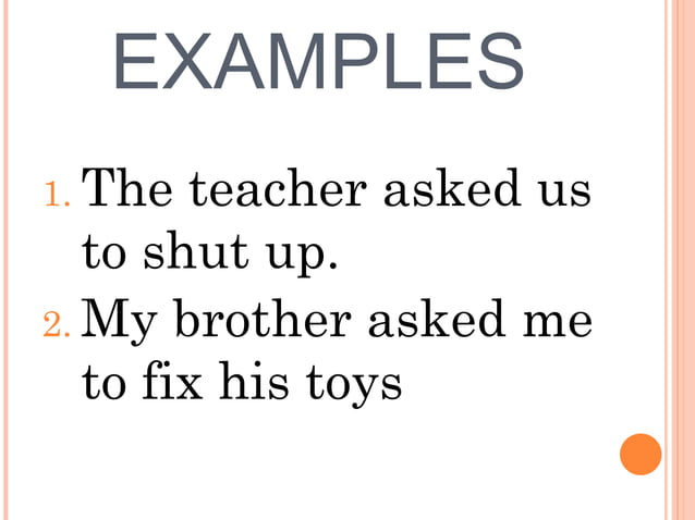 Indirect Instruction Com Mand Request And Invitation Ppt