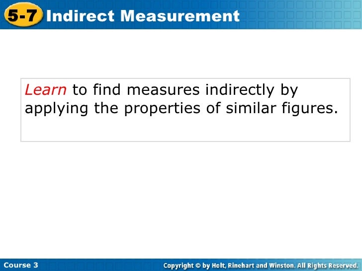 Indirect measurement