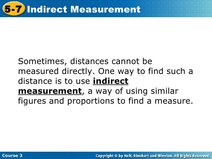 Indirect measurement