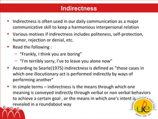 Indirectness in communication | PPT | Secondary Education | Education