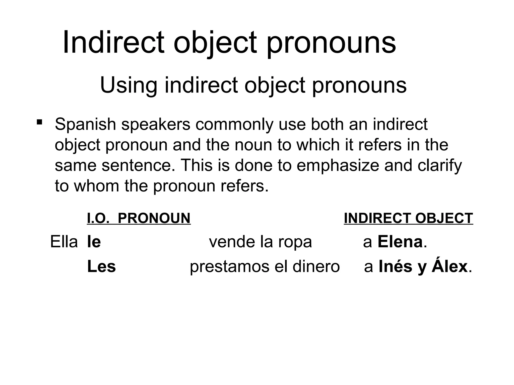Indirect Object Pronoun | PPT